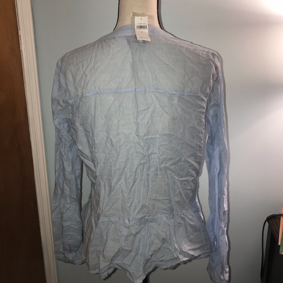 GAP | Tops | Nwt Light Blue Gap Blouse With Ruffle Bottom | Poshmark